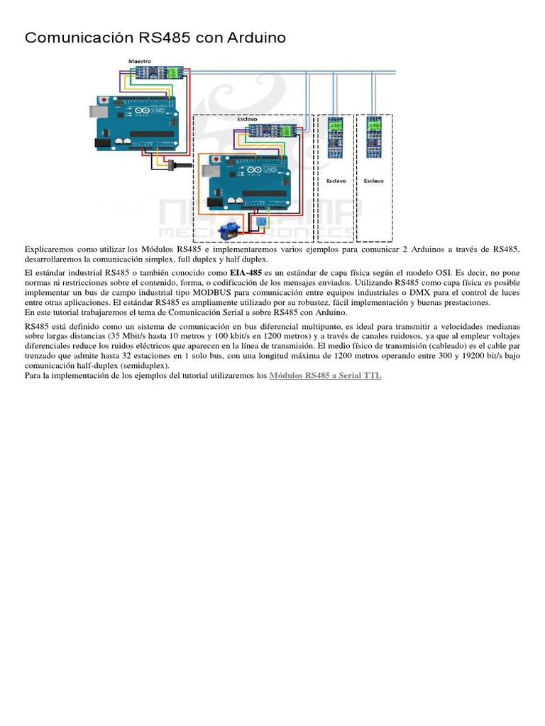 Comunicación RS485 con Arduino.pdf | PDF
