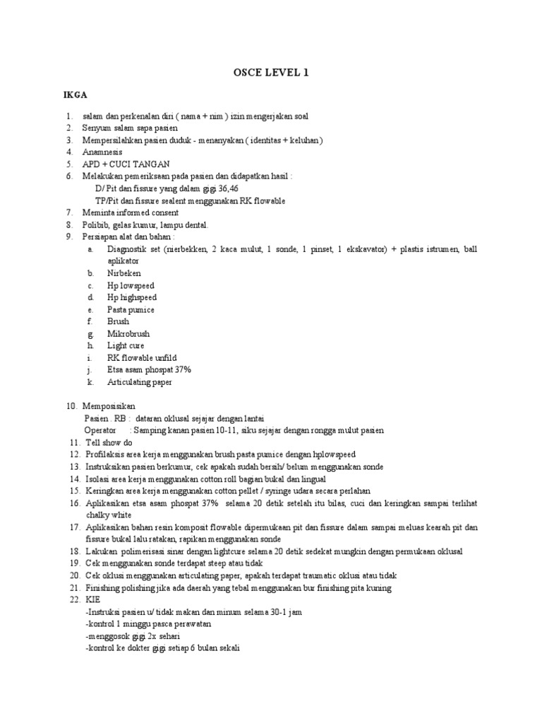 Osce Level 1 | PDF