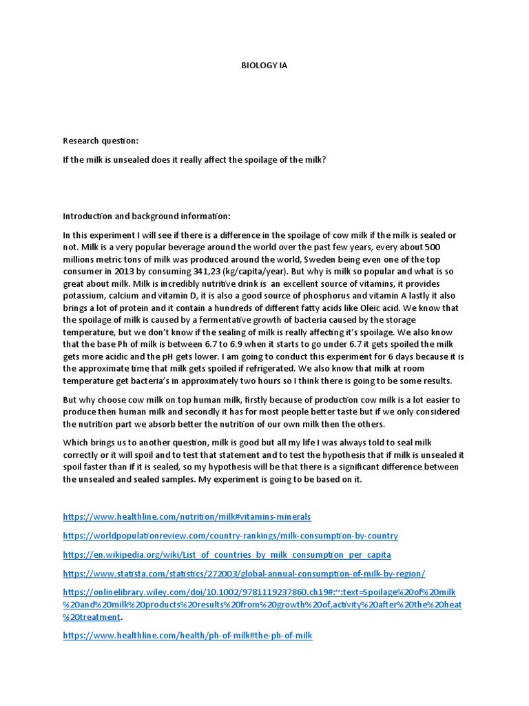 Biology IA (1) | PDF