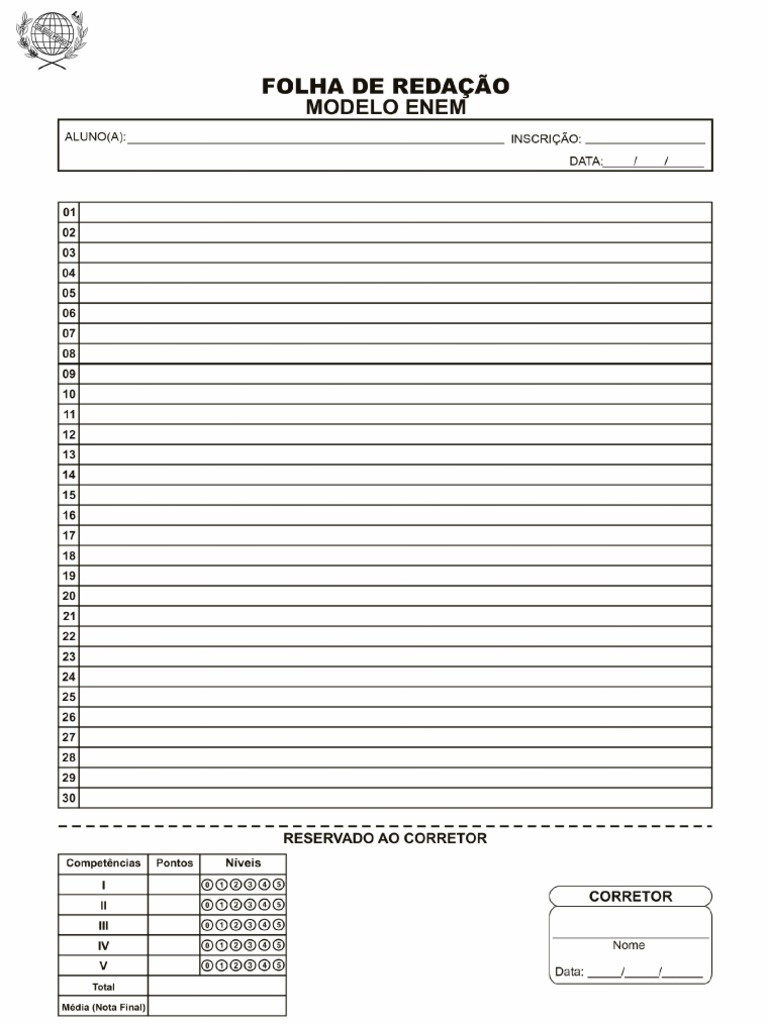 Folha de Redacao Enem PDF | PDF