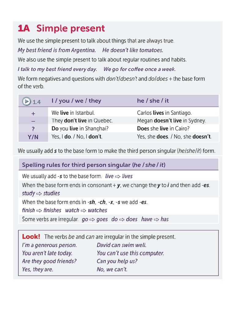 Simple Present Rules | PDF