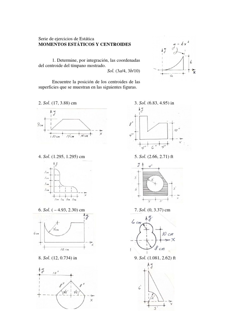 Ejercicios (Centro de Gravedad) | PDF