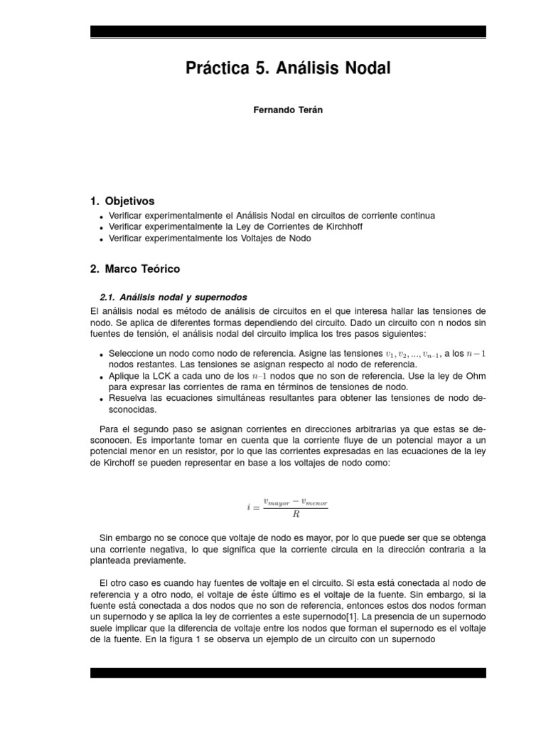 Análisis Nodal en Circuitos Eléctricos | PDF