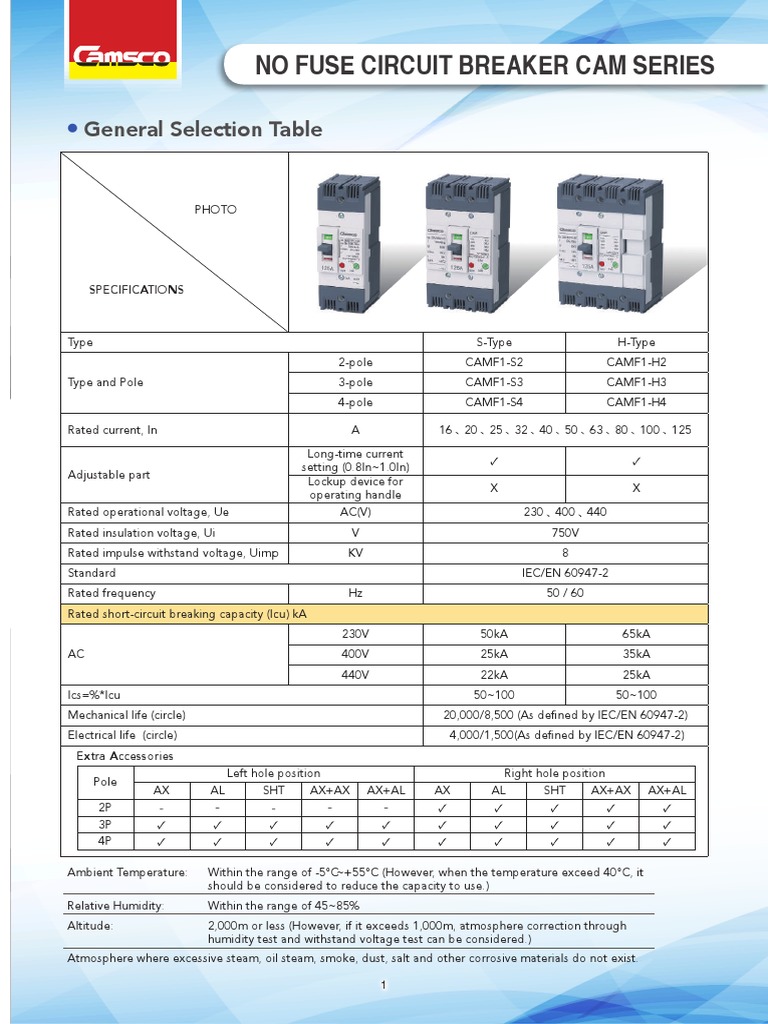 Camsco Breaker PDF | PDF | Fuse (Electrical) | Switch