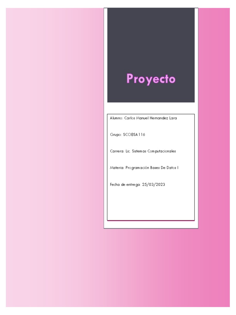 Proyecto Segundo Parcial PDF | PDF | Bases de datos | SQL
