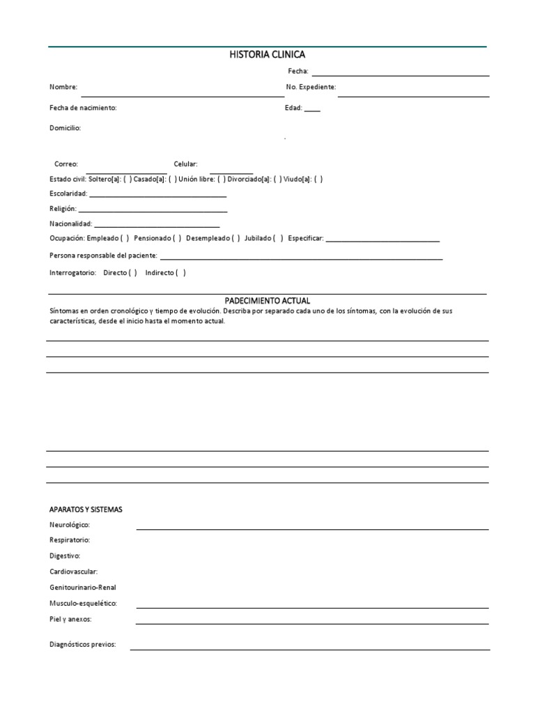 Formato Historia Clinica | PDF | Alergia | Epidemiología