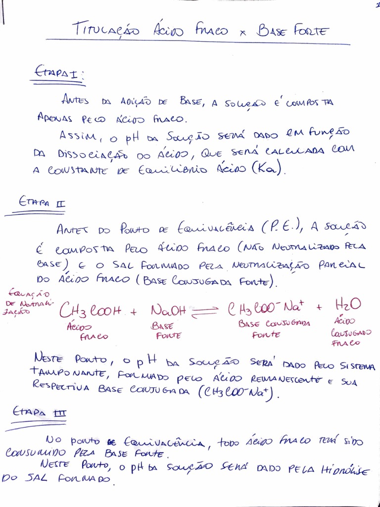 Titulacao Acido Fraco X Base Forte | PDF