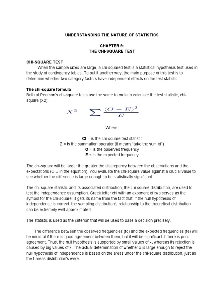 Chapter 9 Chi Square Test Pdf Chi Squared Test Statistical Hypothesis Testing