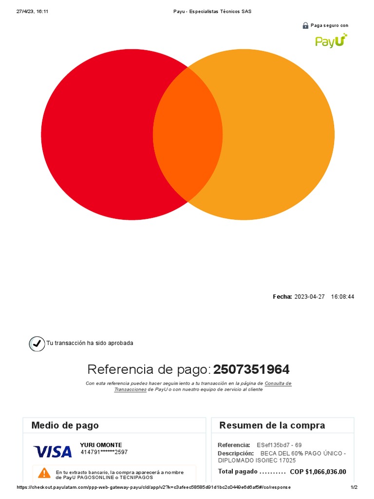 Payu - Especialistas Técnicos SAS | PDF | Finanzas y dinero
