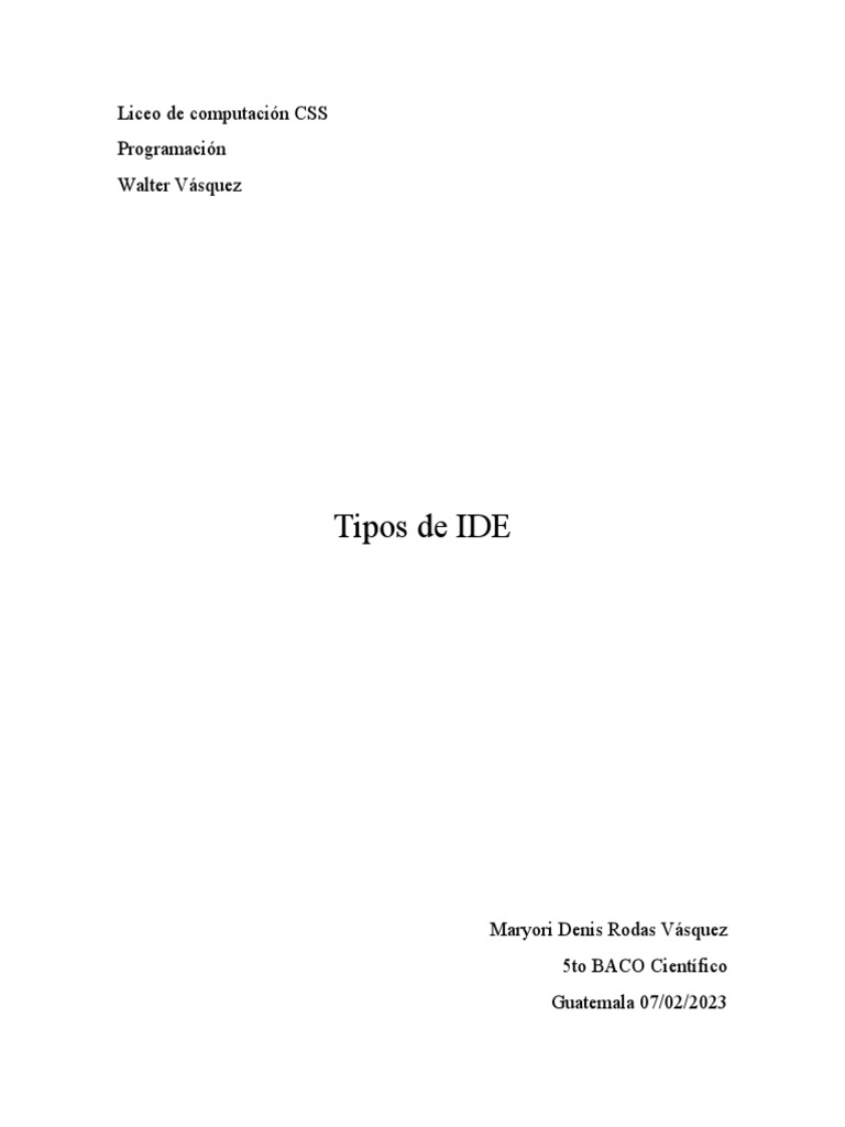 Guía de IDEs para Programadores | PDF