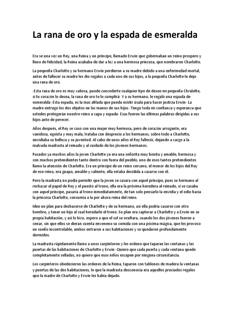 La Rana de Oro y La Espada de Esmeralda | PDF