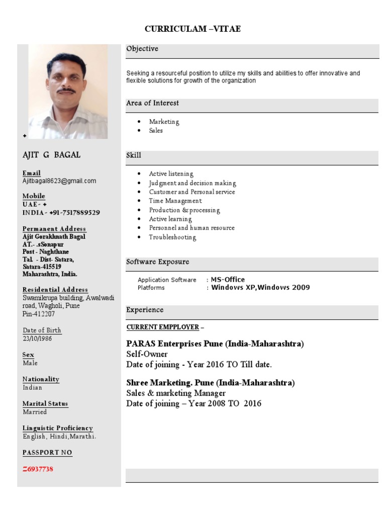 Ajit Bagal CV. | PDF