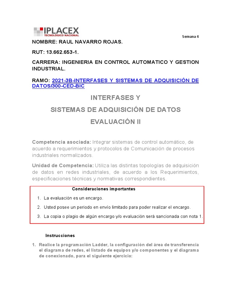 Eva 2 Raul Navarrojas Interfases PDF | PDF | Controlador lógico programable | Ingeniería de Sistemas