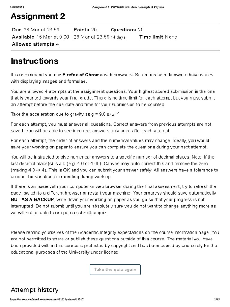 Assignment 2_ PHYSICS 102_ Basic Concepts of Physics (1).pdf | PDF