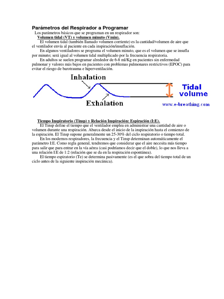 Parámetros Clave de Ventilación Mecánica | PDF | Sistema respiratorio | Medicina CLINICA
