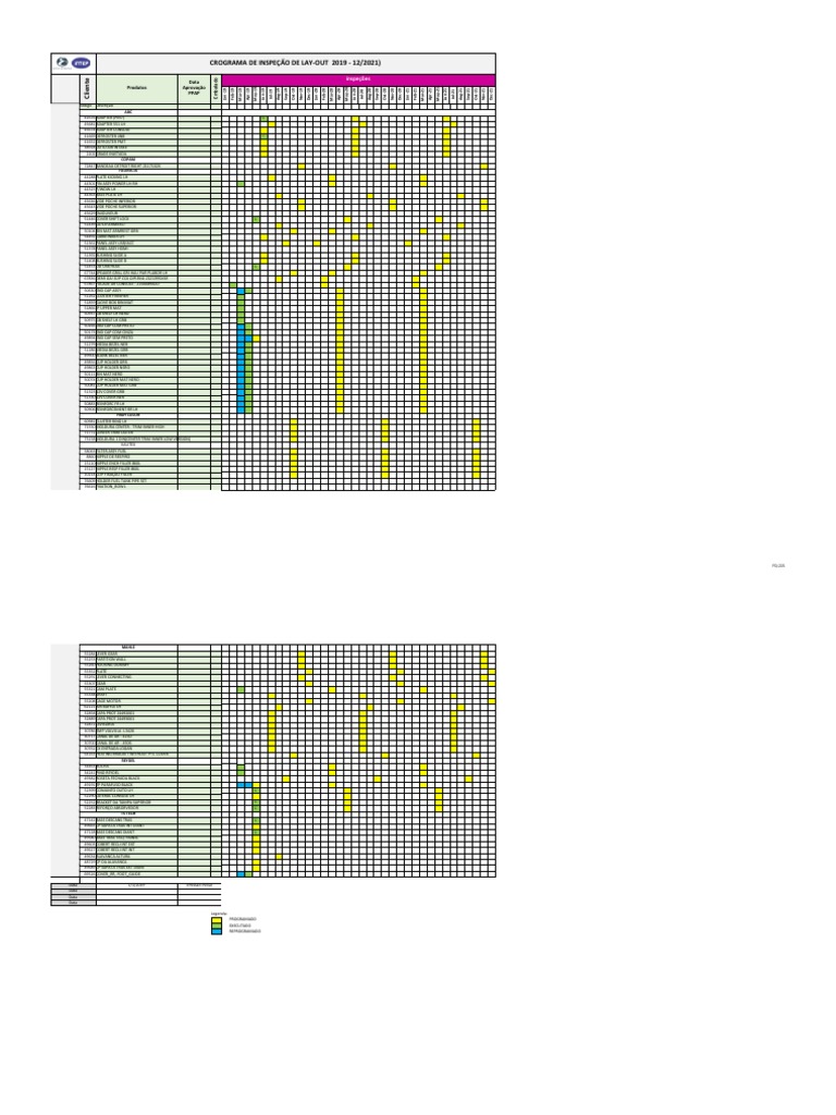 Cronograma de Inspeção de Layout 2019-2021 | PDF | Automotive ...