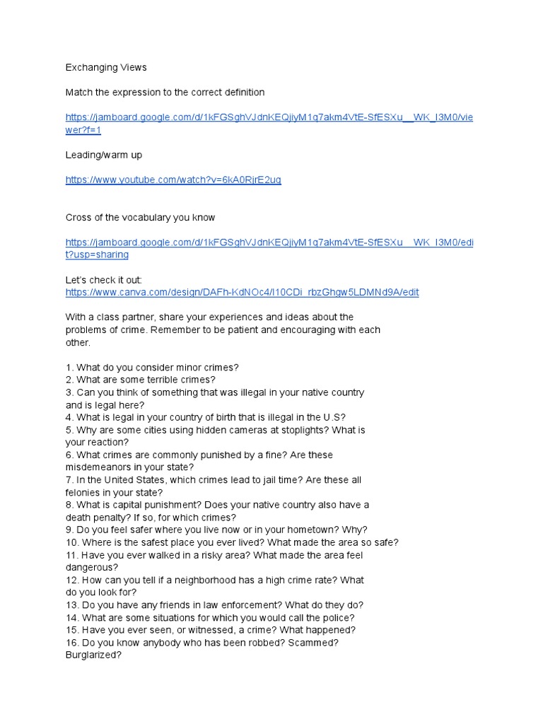 Conversation Crime and Punishment PDF | PDF