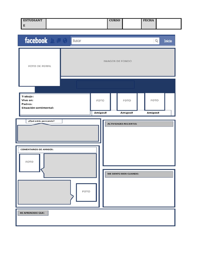 Plantilla Facebook Literario. | PDF
