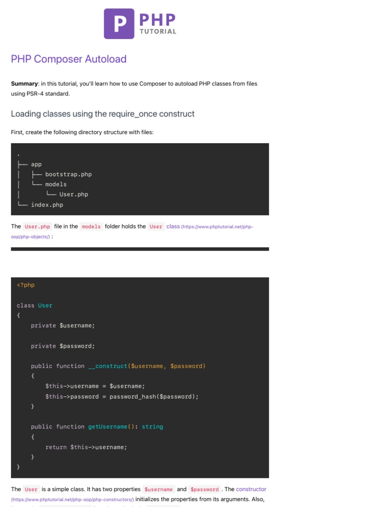 Composer Psr 4 Autoloading Guide Pdf