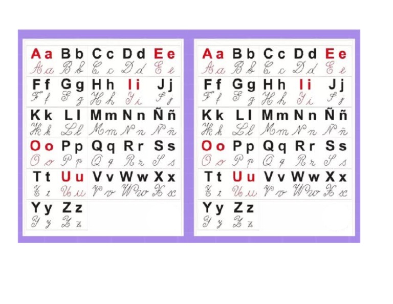 abecedario cursiva.docx | PDF