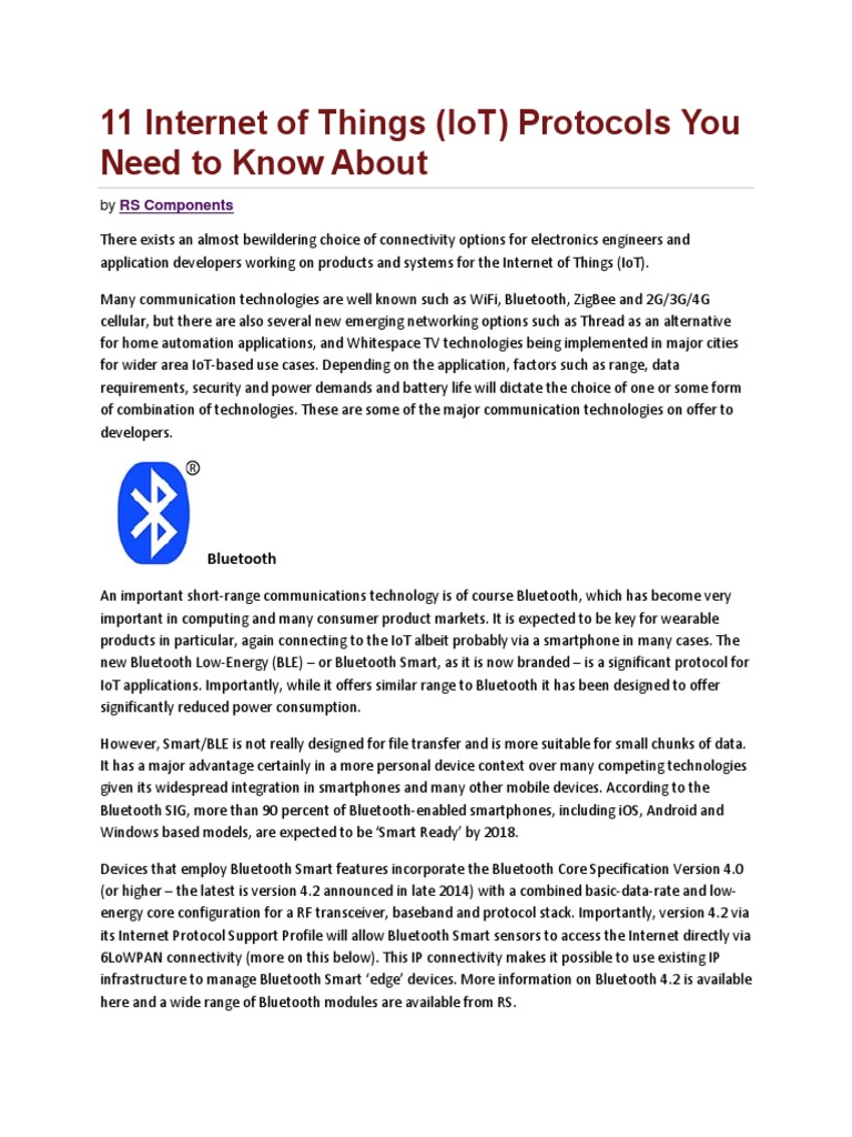 Aotb Article Iot Protocols PDF | PDF