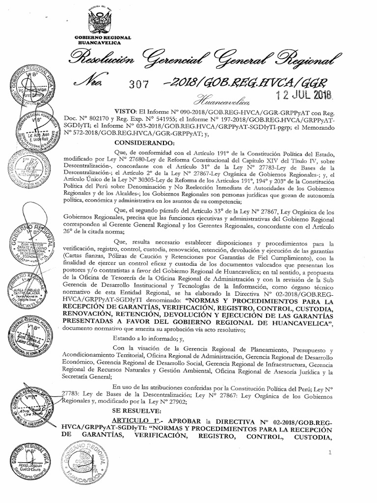 Directiva de Cartar Fianza | PDF