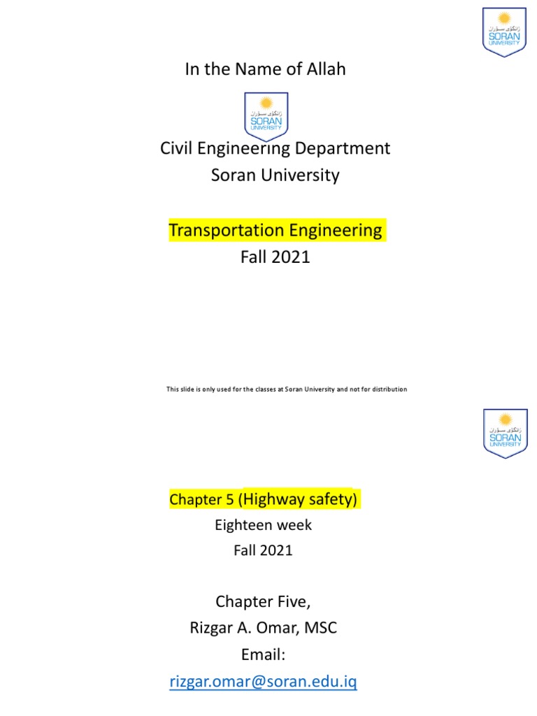 Chapter 5, 6. Highway Safety Fundamental Principles of Traffic Flow ...