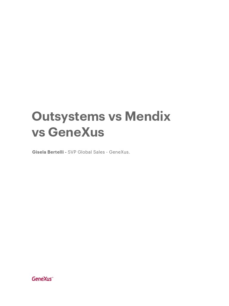 Outsystems Vs Mendix Vs GeneXus - PT PDF | PDF