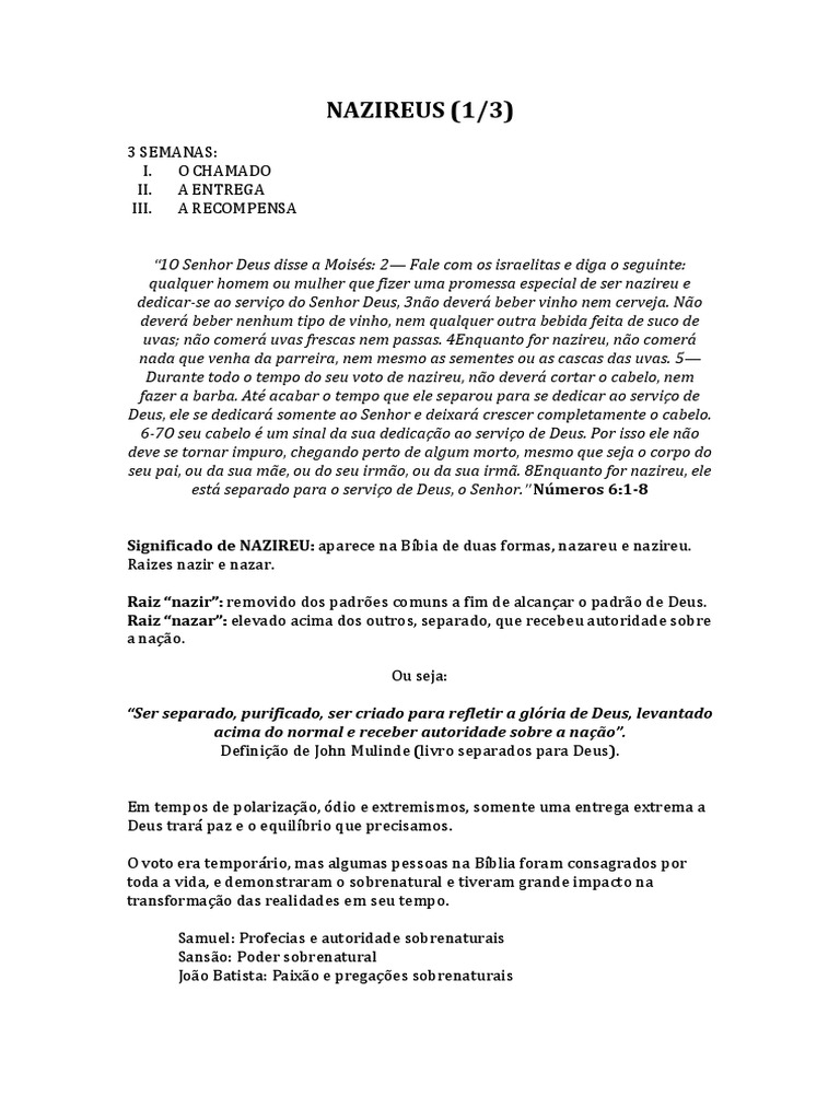 2020 03 16 09 - 21 - 36 2018 10 05 12 21 41 Nazireus 1 Chamado PDF | PDF