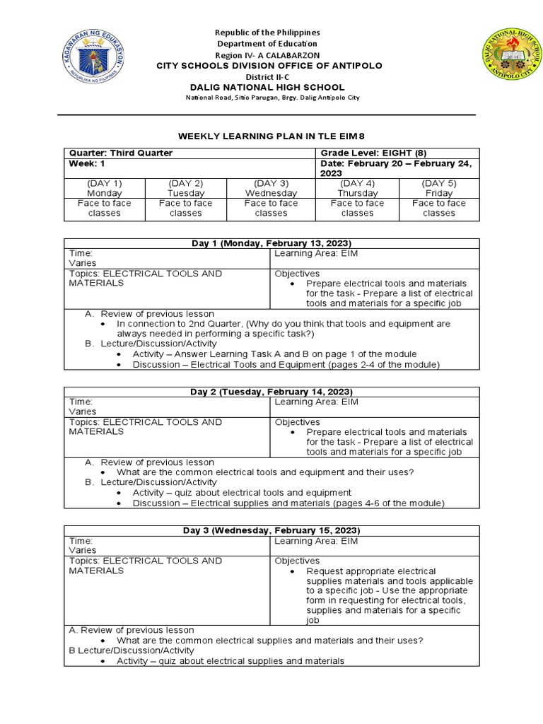 WLP G8 EIM 3rd QUARTER - W1 W4 | PDF