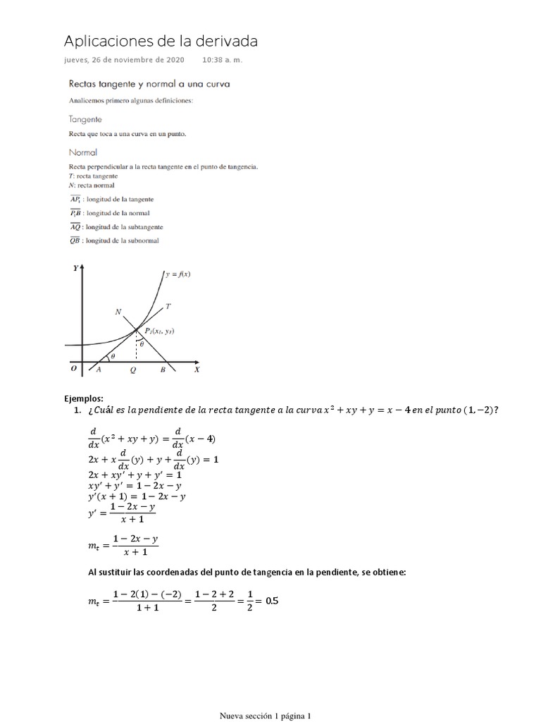 Aplicaciones de La Derivada IGE 1C PDF | PDF | Pendiente | Derivado
