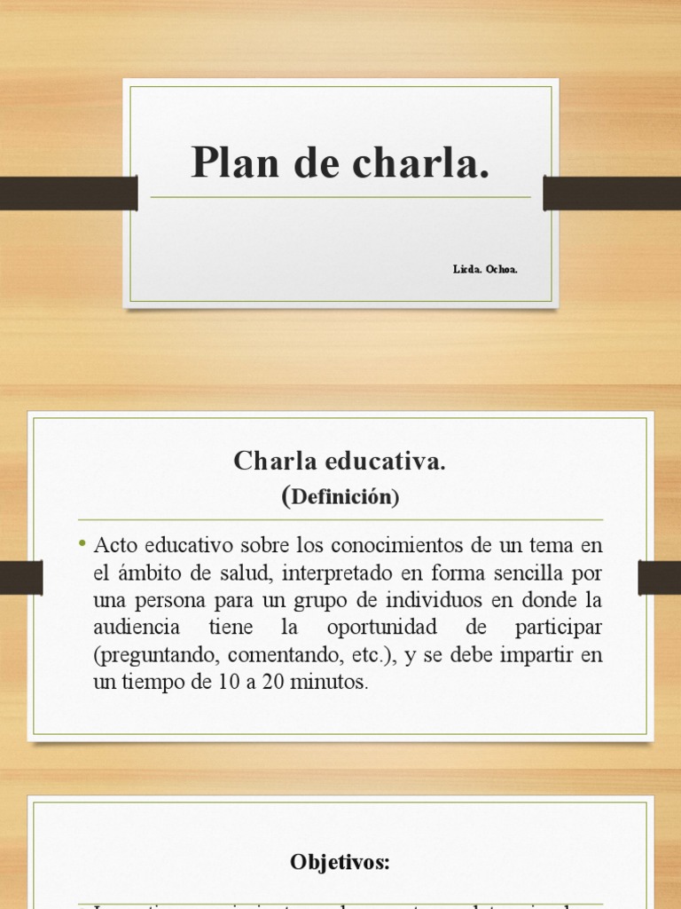 Plan de Charla | PDF