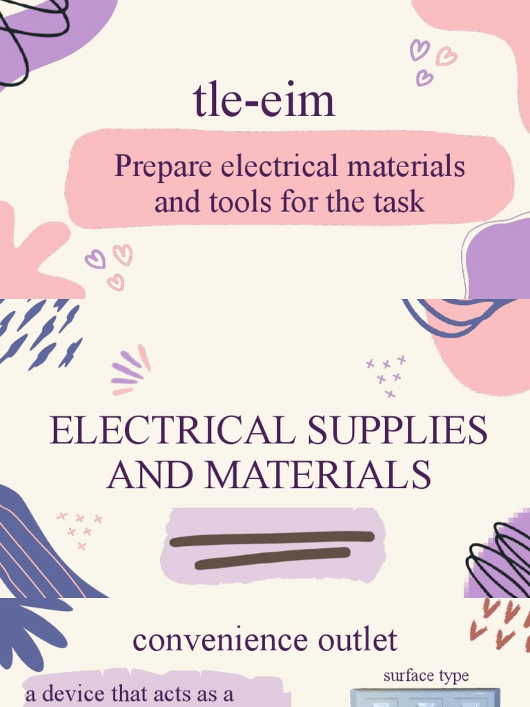 Tle-Eim Supplies and Materials | PDF | Electrical Wiring | Electrical Connector
