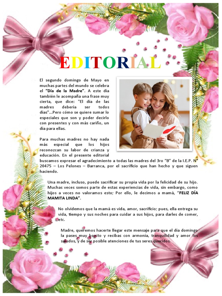 EDITORIAL Dia de La Madre | PDF