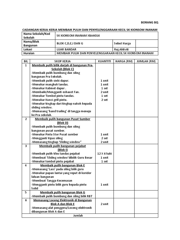 Borang BQ 2022 | PDF