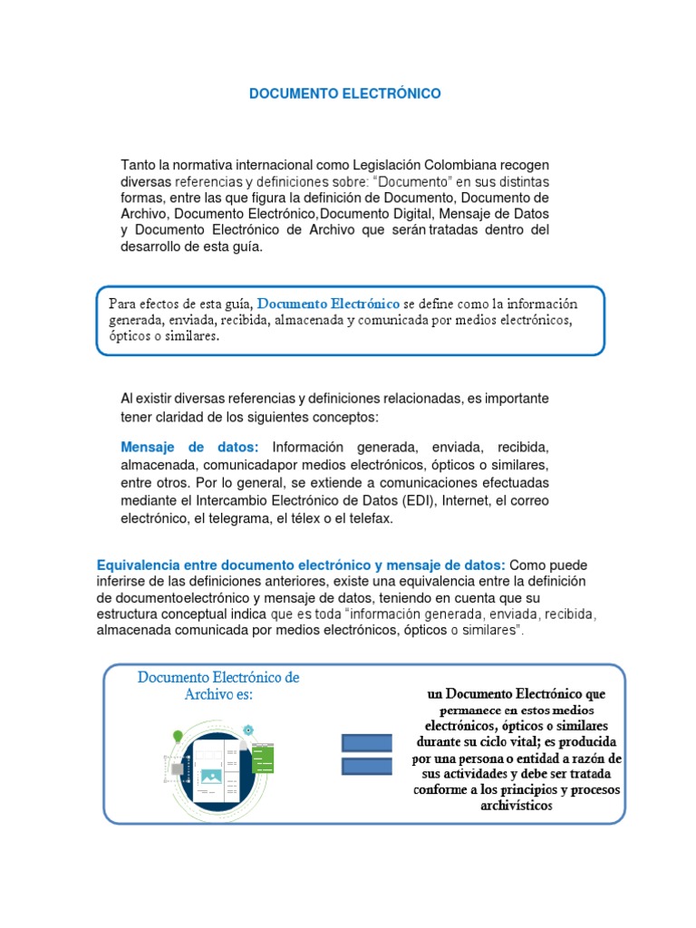 Definición y características del documento electrónico | PDF ...