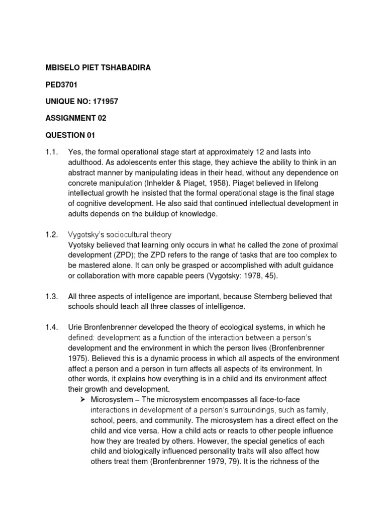 Ped3701 Assignment 02 PDF | PDF