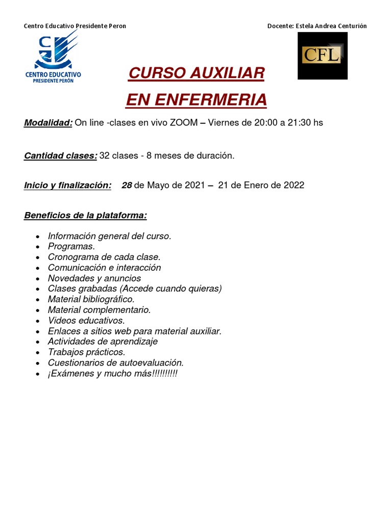 Auxiliar de Enfermeria On Line Cepp Mayo 2 PDF | PDF