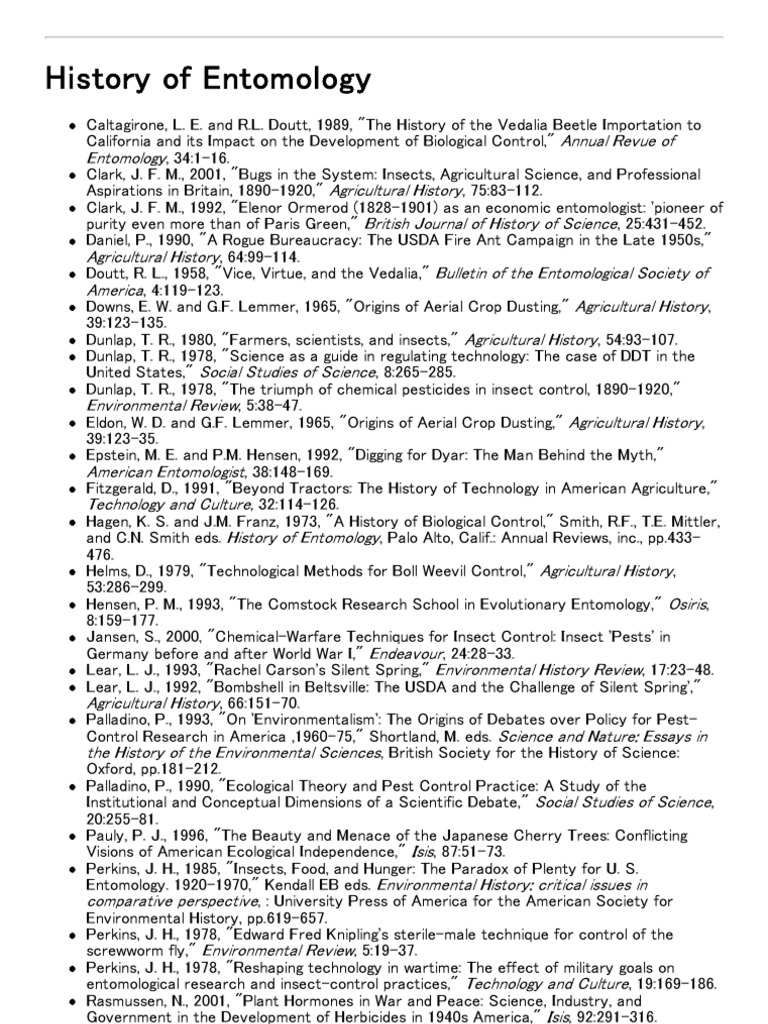 History of Entomology | PDF | Entomology | Agriculture