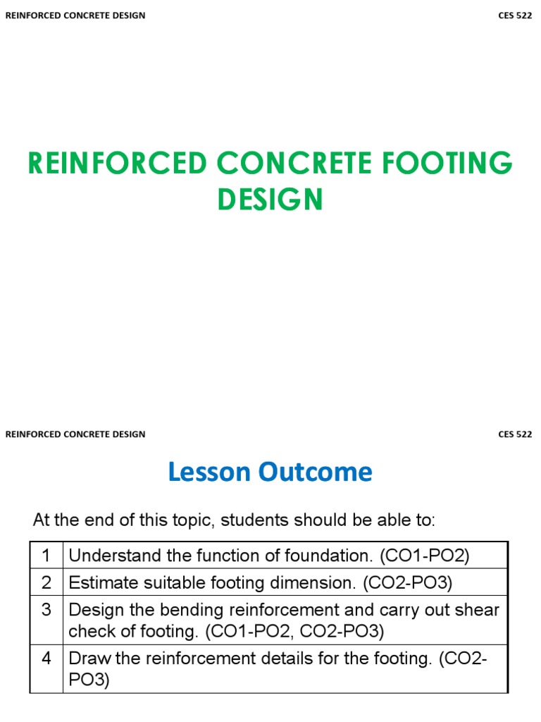 Pad Footing Design and Reinforcement | PDF