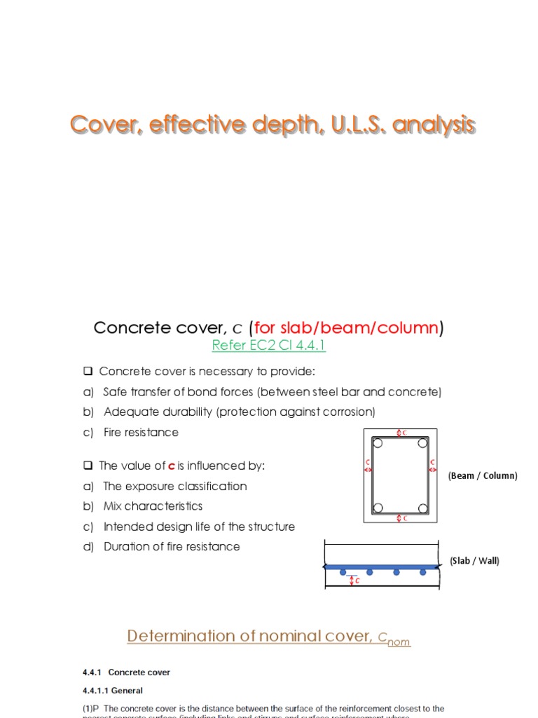 ULS Analysis and Concrete Cover Guidelines | PDF