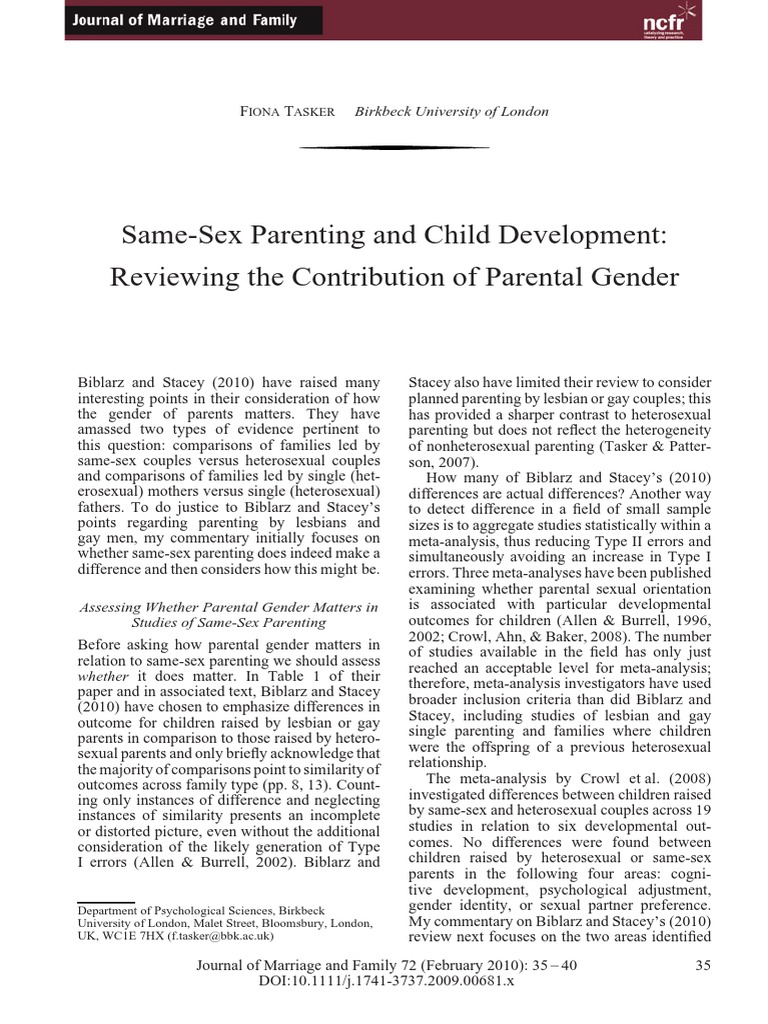 Same Sex Parenting and Child Development PDF | PDF | Lgbt Parenting ...