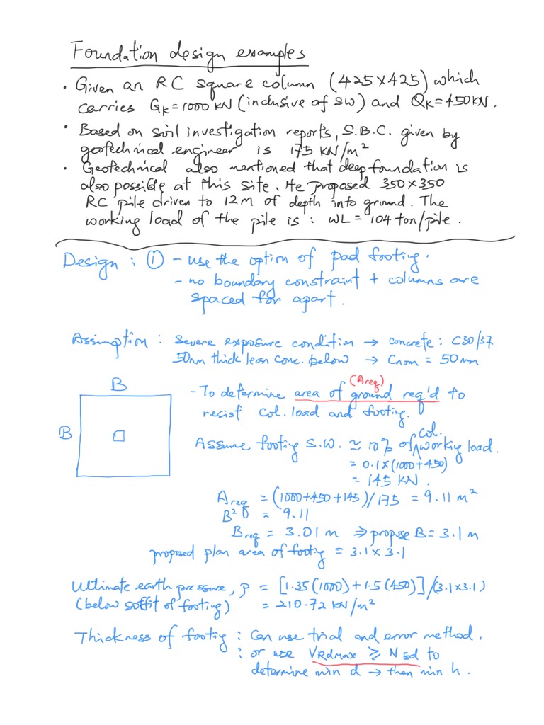 CES522 A 0910 - Topic 5ab - 1. Foundation Design - Example (Footing and ...