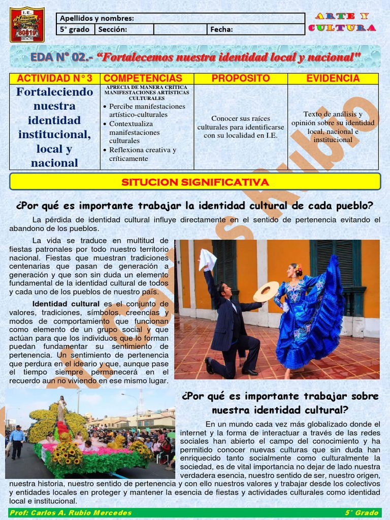 5° EDA 2 - ACTIVIDAD 1 - Fortaleciendo Nuestra Identidad Institucional ...