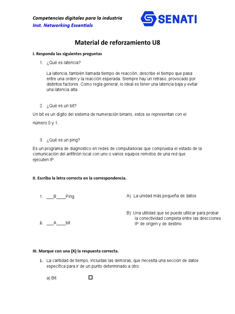 Material de Reforzamiento U8. | PDF
