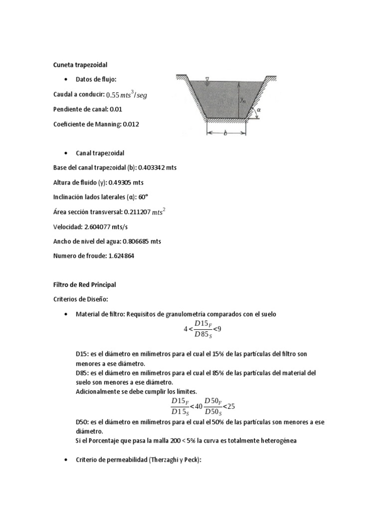 Cuneta Trapezoidal | PDF