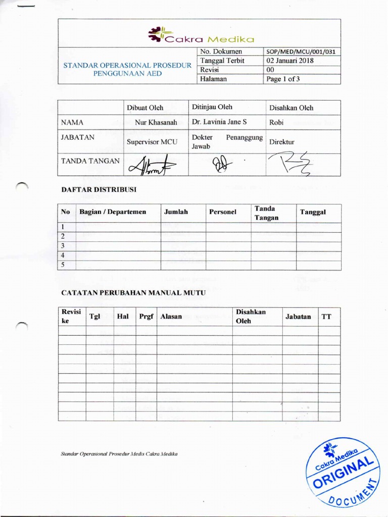 31 - SOP Penggunaan Aed | PDF