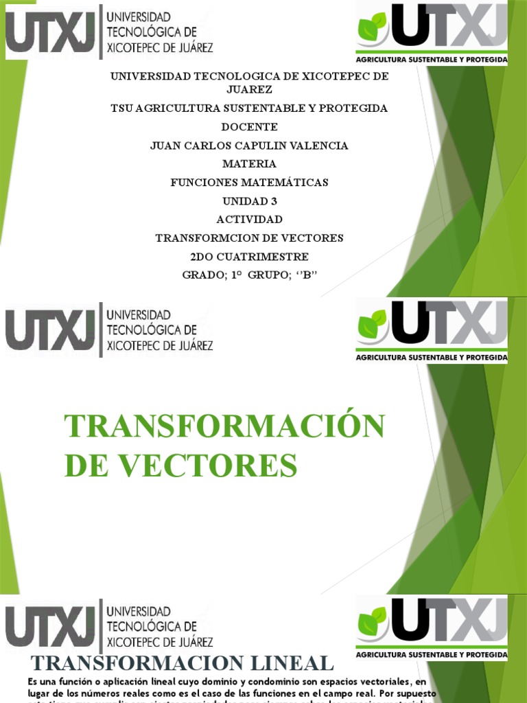 Transformacion de Vectores | PDF | Rotación | Vector Euclidiano
