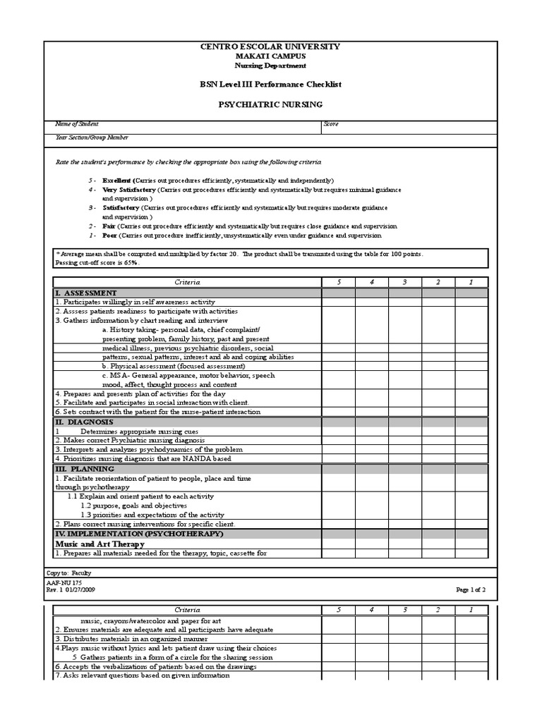 Psych Checklist PDF | Download Free PDF | Psychotherapy | Feeling