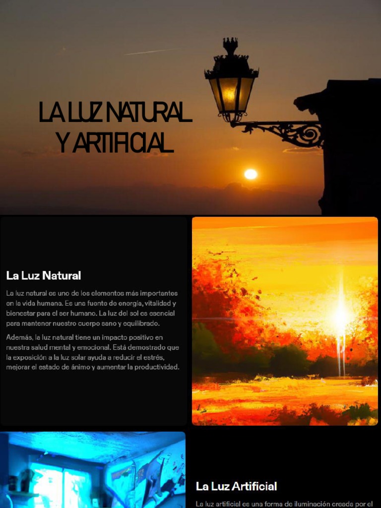 La Luz Natural y Artificial | PDF